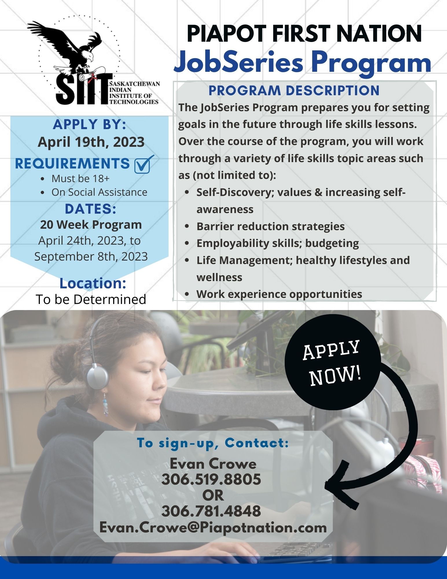 JobSeries Program - Apply by April 19, 2023 * CLOSED* - Piapot First Nation
